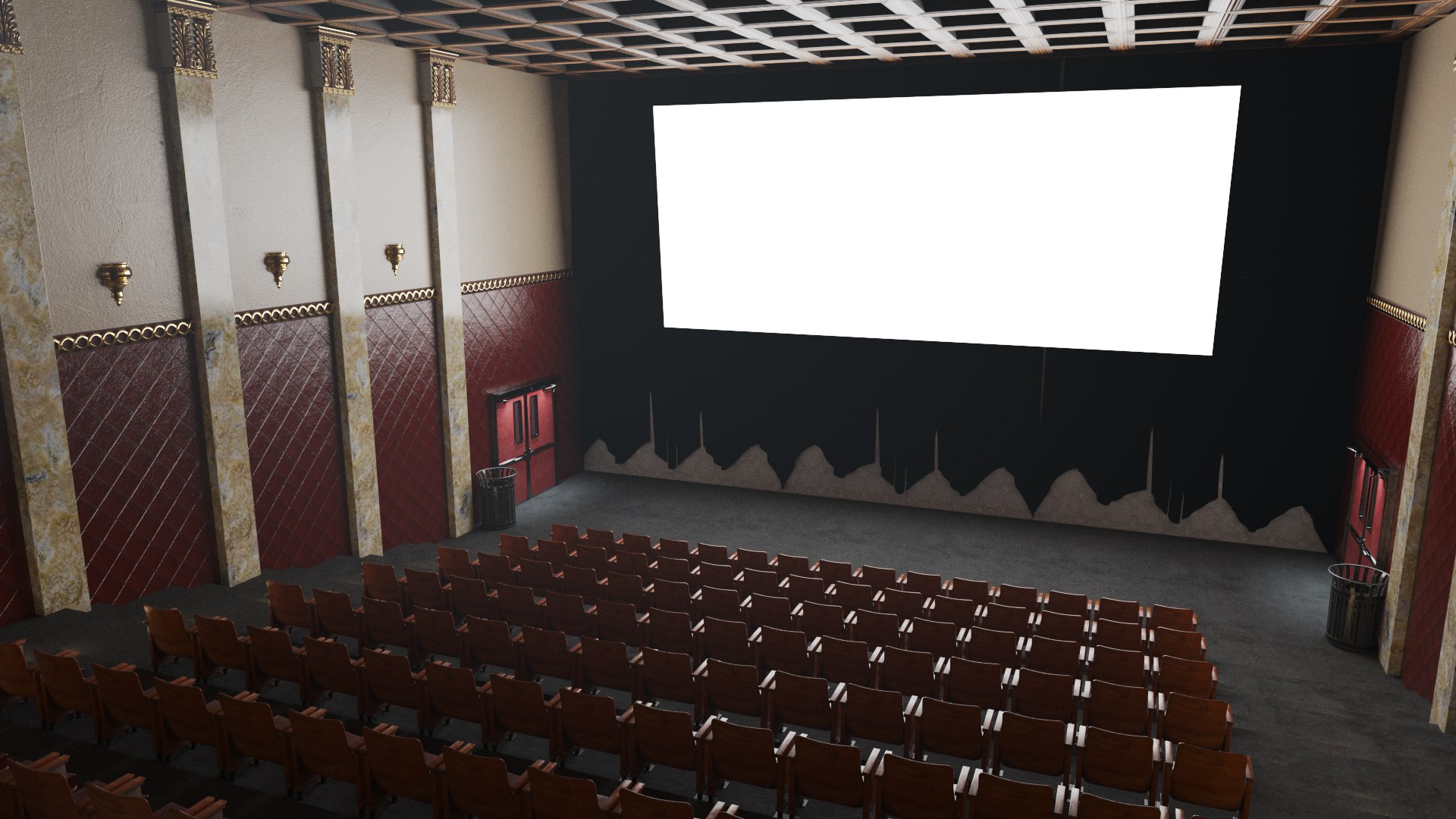 3D Movie Theater Classic Interior Model - TurboSquid 2204480