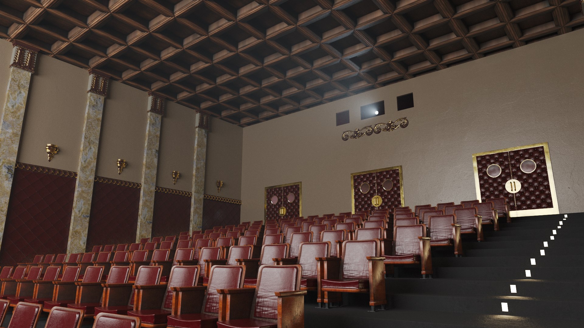 3D Movie Theater Classic Interior Model - TurboSquid 2204480