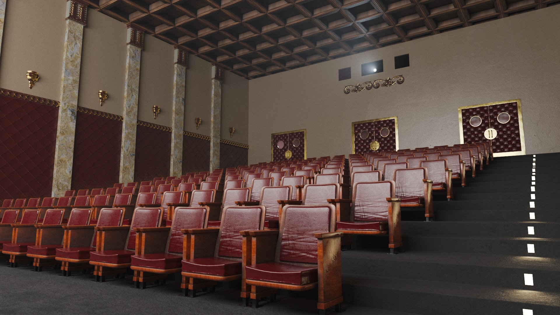 3D Movie Theater Classic Interior Model - TurboSquid 2204480