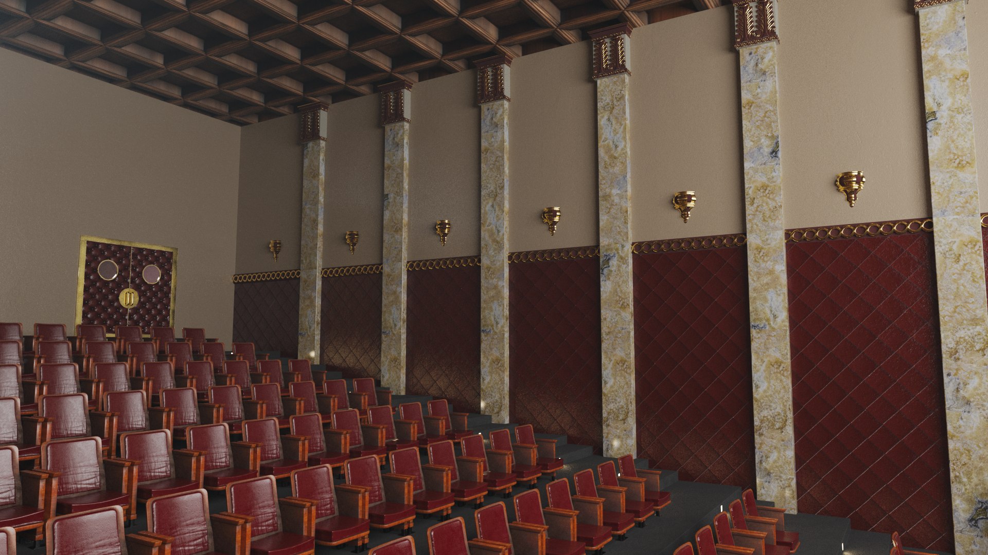 3D Movie Theater Classic Interior Model - TurboSquid 2204480