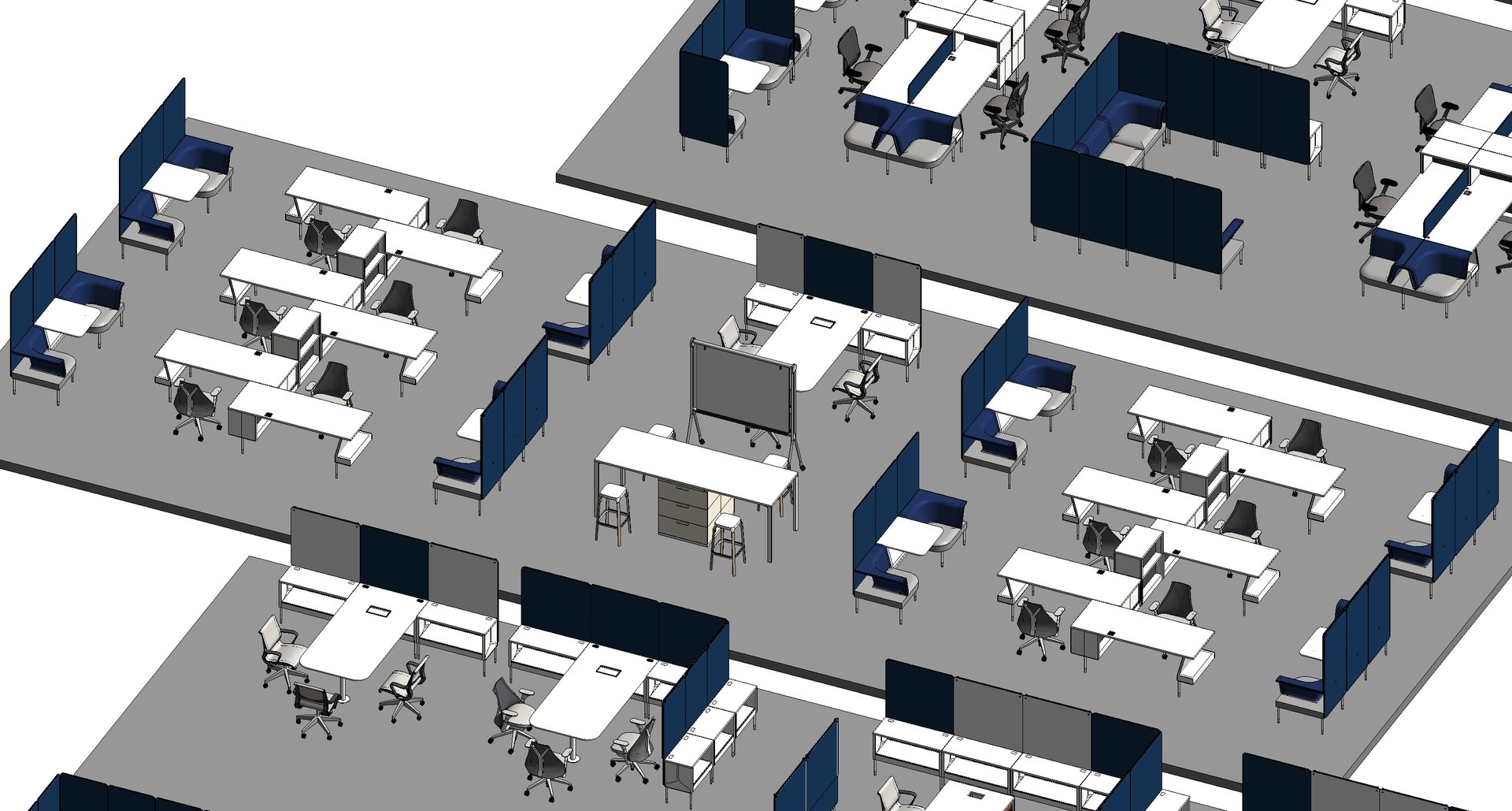 Office Layout Interior Revit Family 3D - TurboSquid 2279494