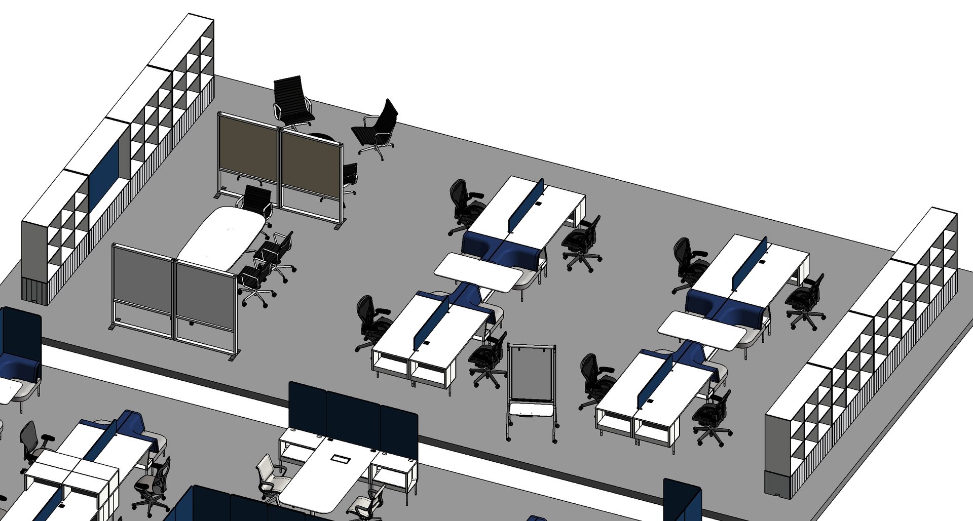 Office Layout Interior Revit Family 3D - TurboSquid 2279494
