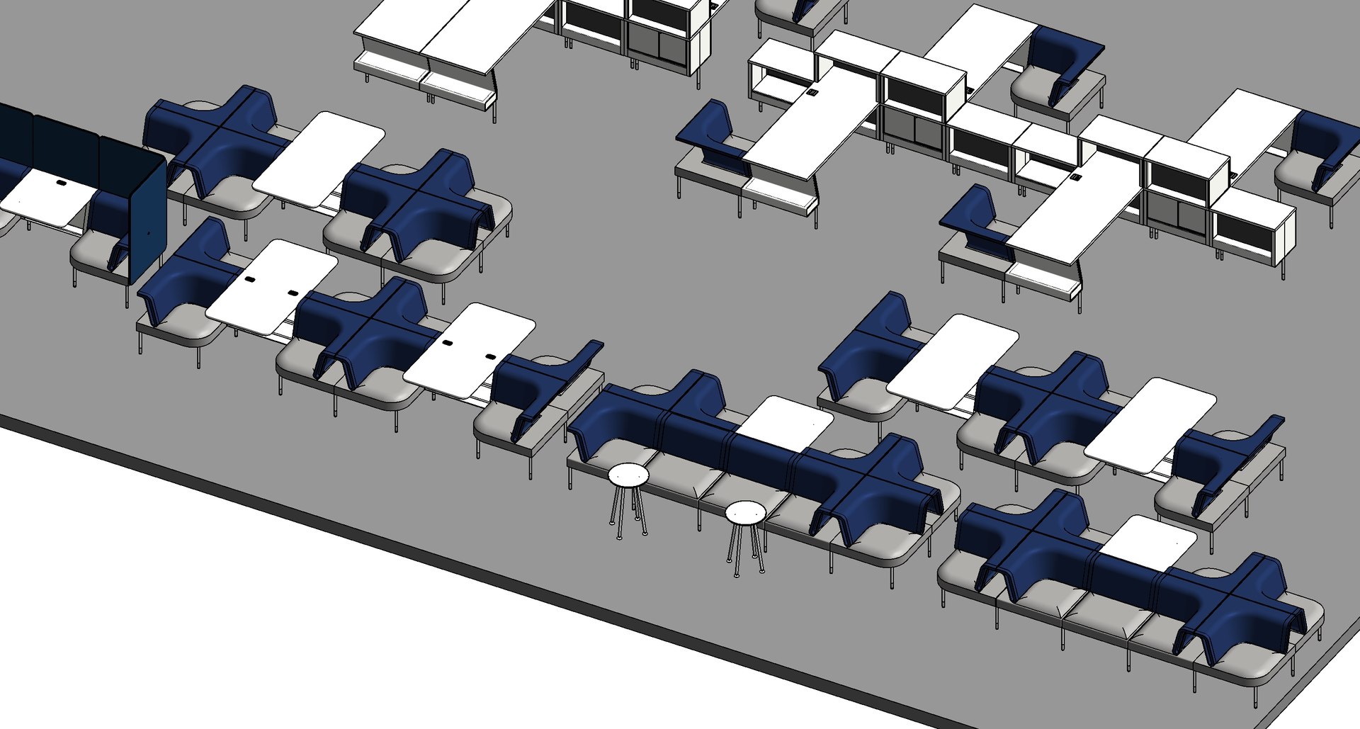 Office Layout Interior Revit Family 3D - TurboSquid 2279494