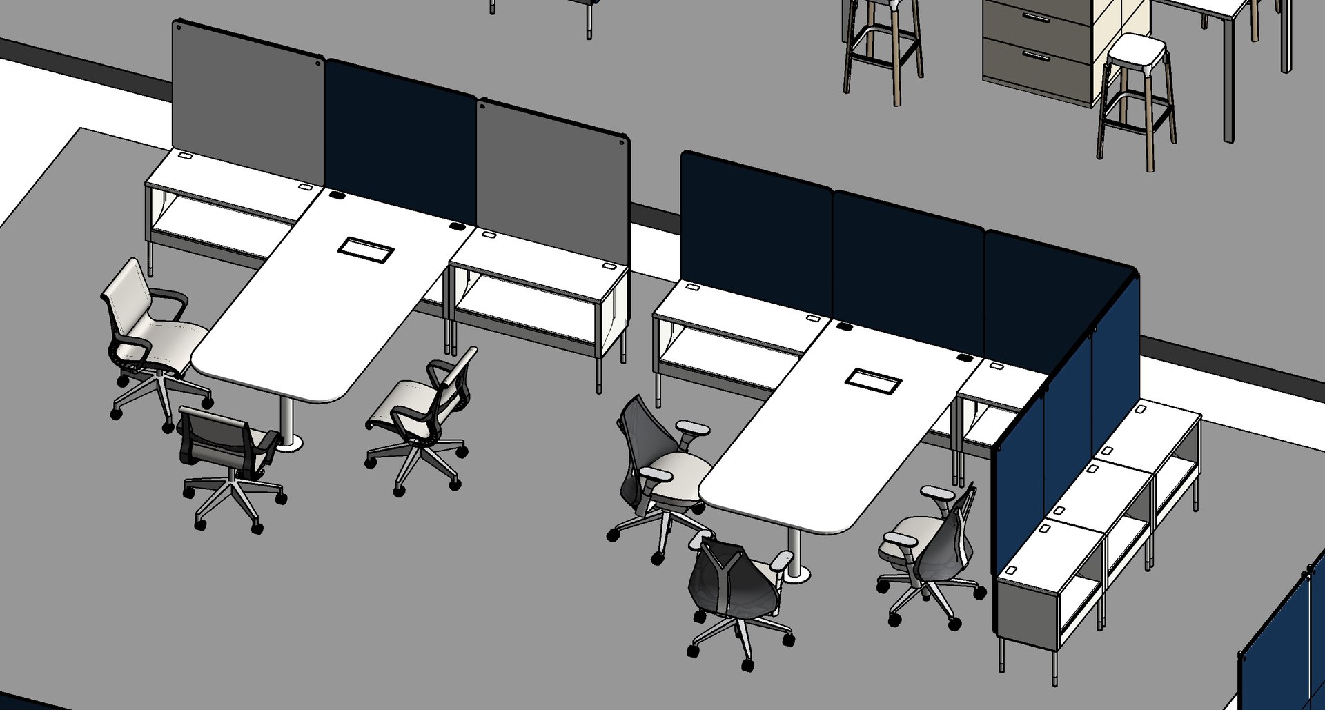 Office Layout Interior Revit Family 3D - TurboSquid 2279494