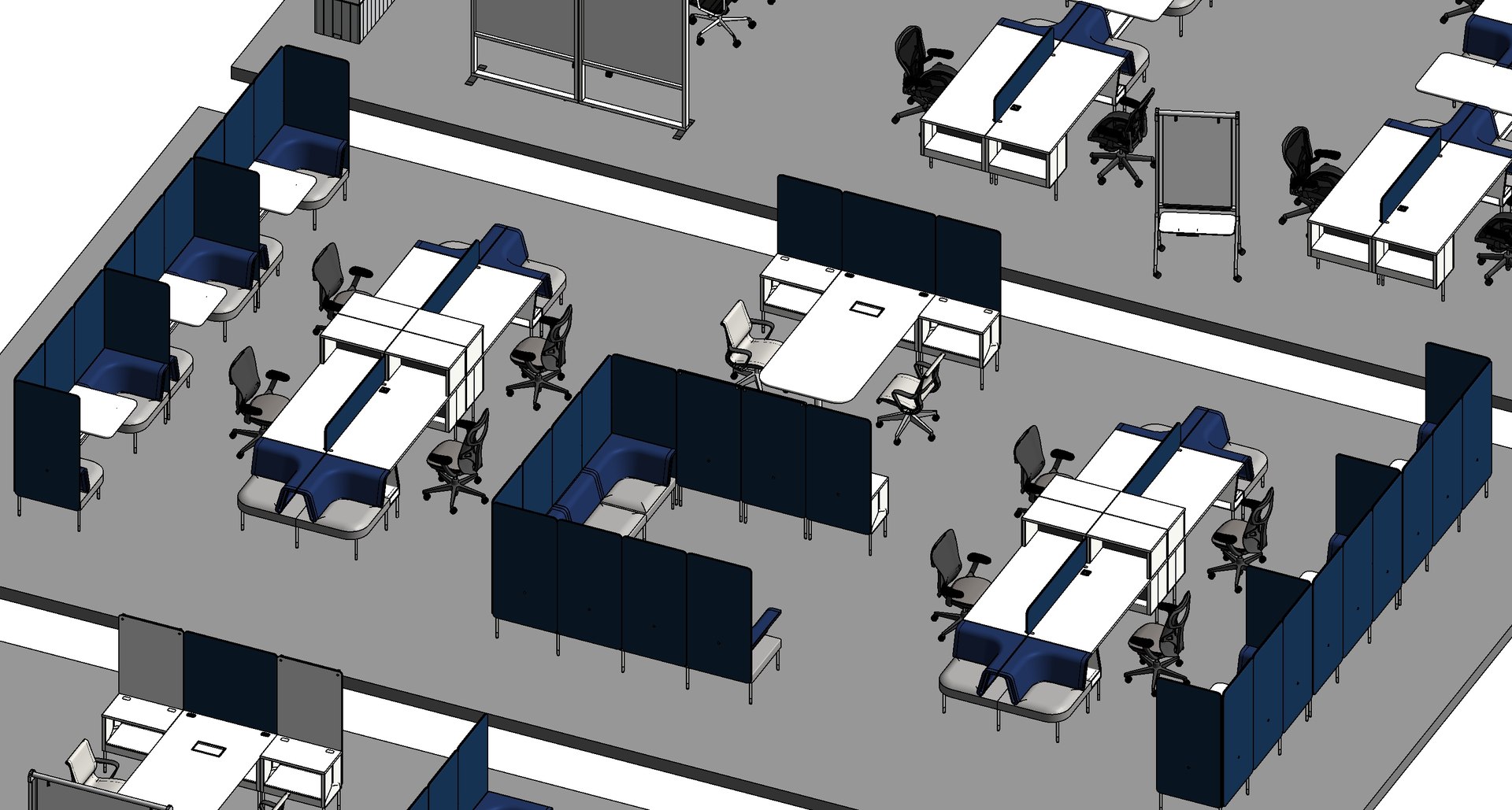 Office Layout Interior Revit Family 3D - TurboSquid 2279494