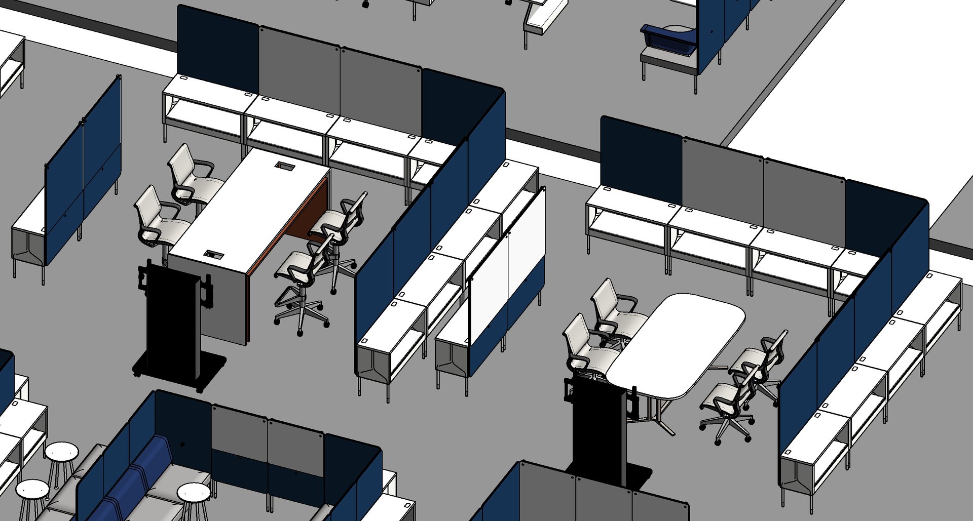 Office Layout Interior Revit Family 3D - TurboSquid 2279494