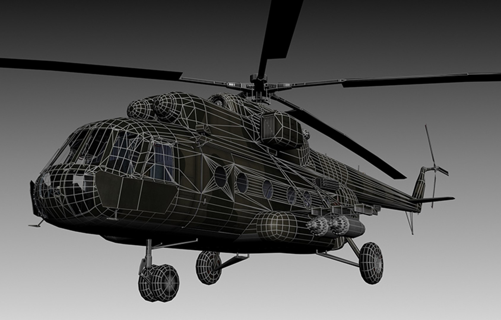 Mil Mi17 Helicopter 3d Obj