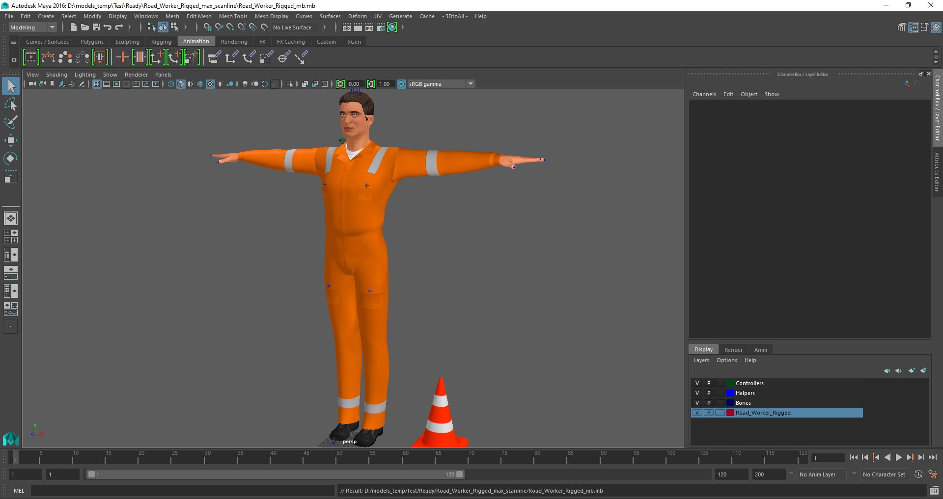 Road Worker Rigged Works 3D Model - TurboSquid 1580667