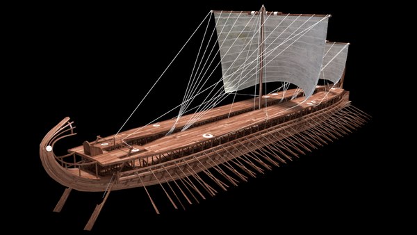 3d ancient trireme model