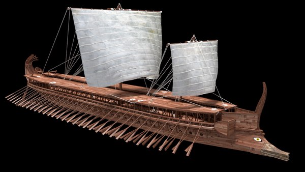 3d ancient trireme model