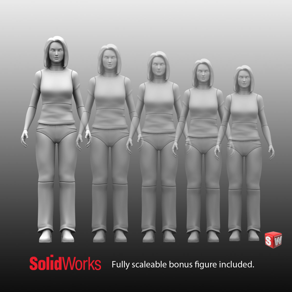 modelo 3d Solidworks CAD Human Female Poseable - TurboSquid 592119