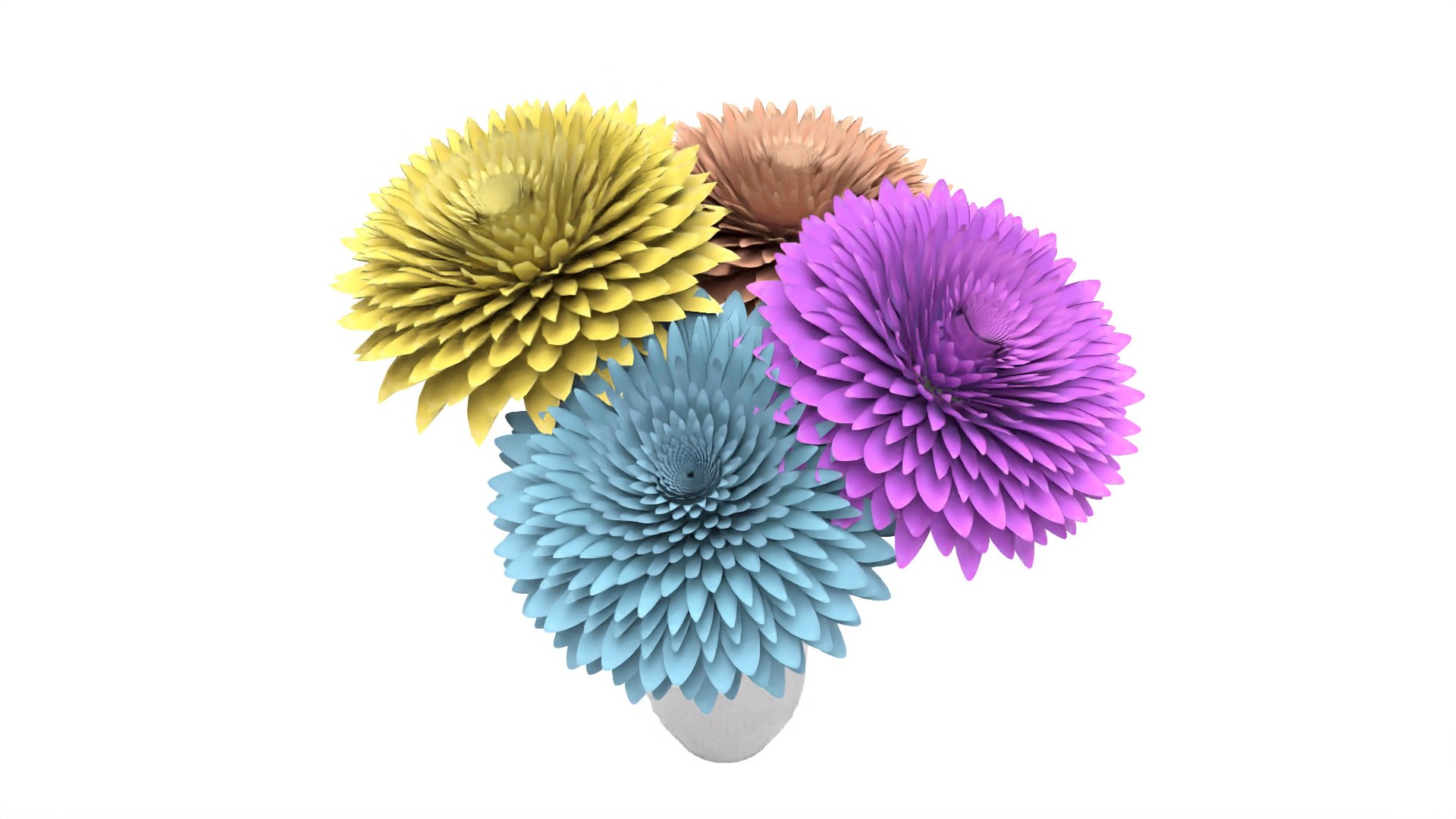 Flowers cushion chrysanthemim 3D model - TurboSquid 1618374