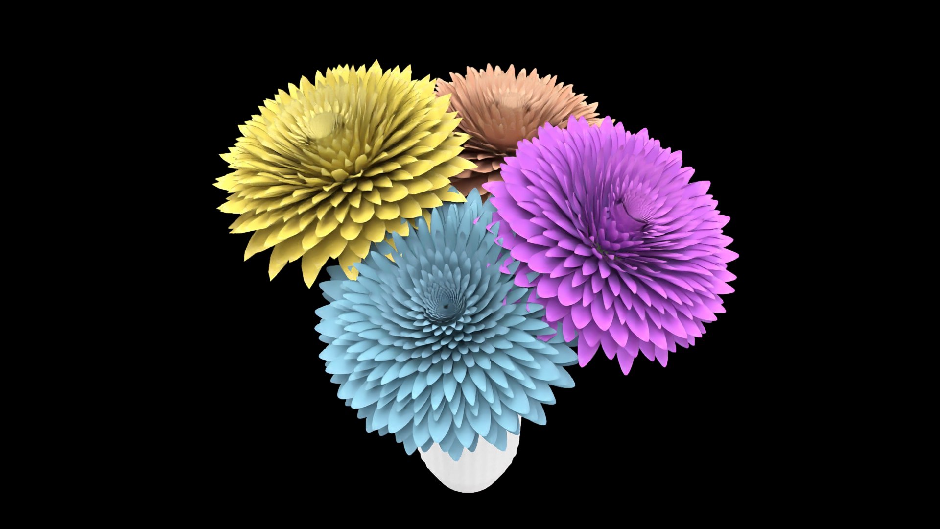 Flowers cushion chrysanthemim 3D model - TurboSquid 1618374