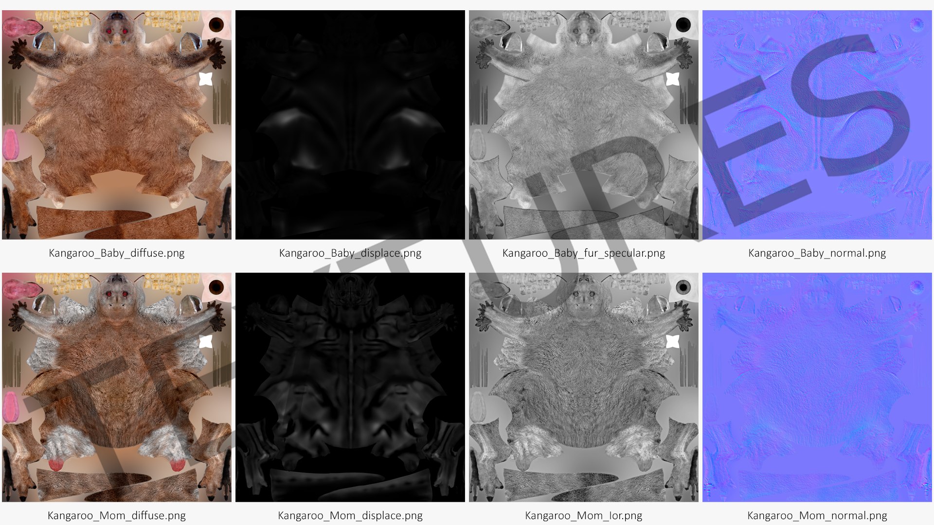 Mother Kangaroo With Baby Lying 3D - TurboSquid 2250728