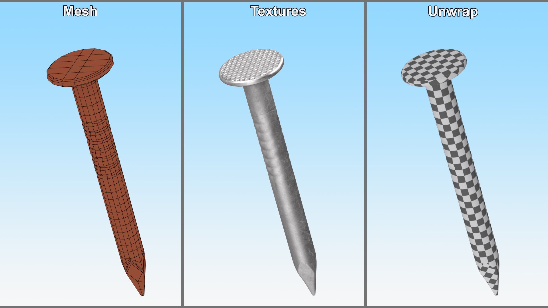 3D model Industrial Nails Collection - TurboSquid 2063321