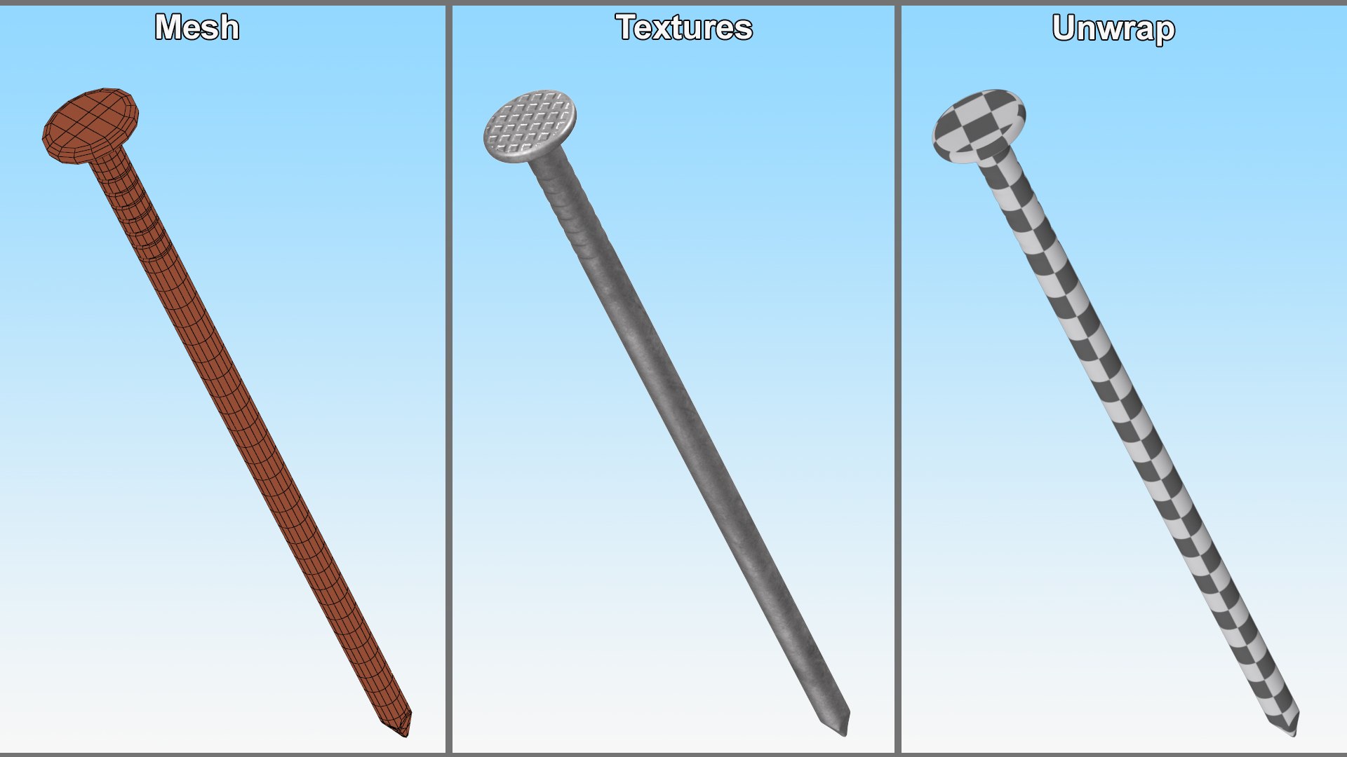 3D model Industrial Nails Collection - TurboSquid 2063321