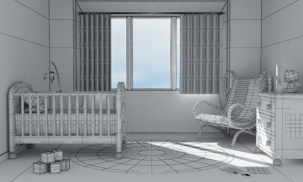 cartoon baby nursery 3d model