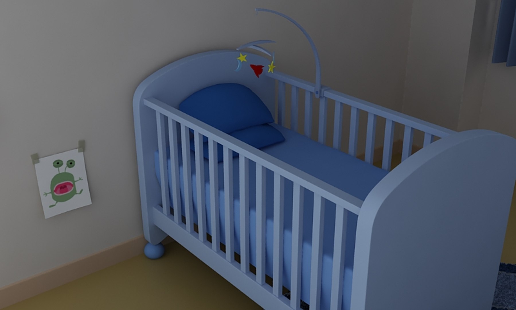 cartoon baby nursery 3d model