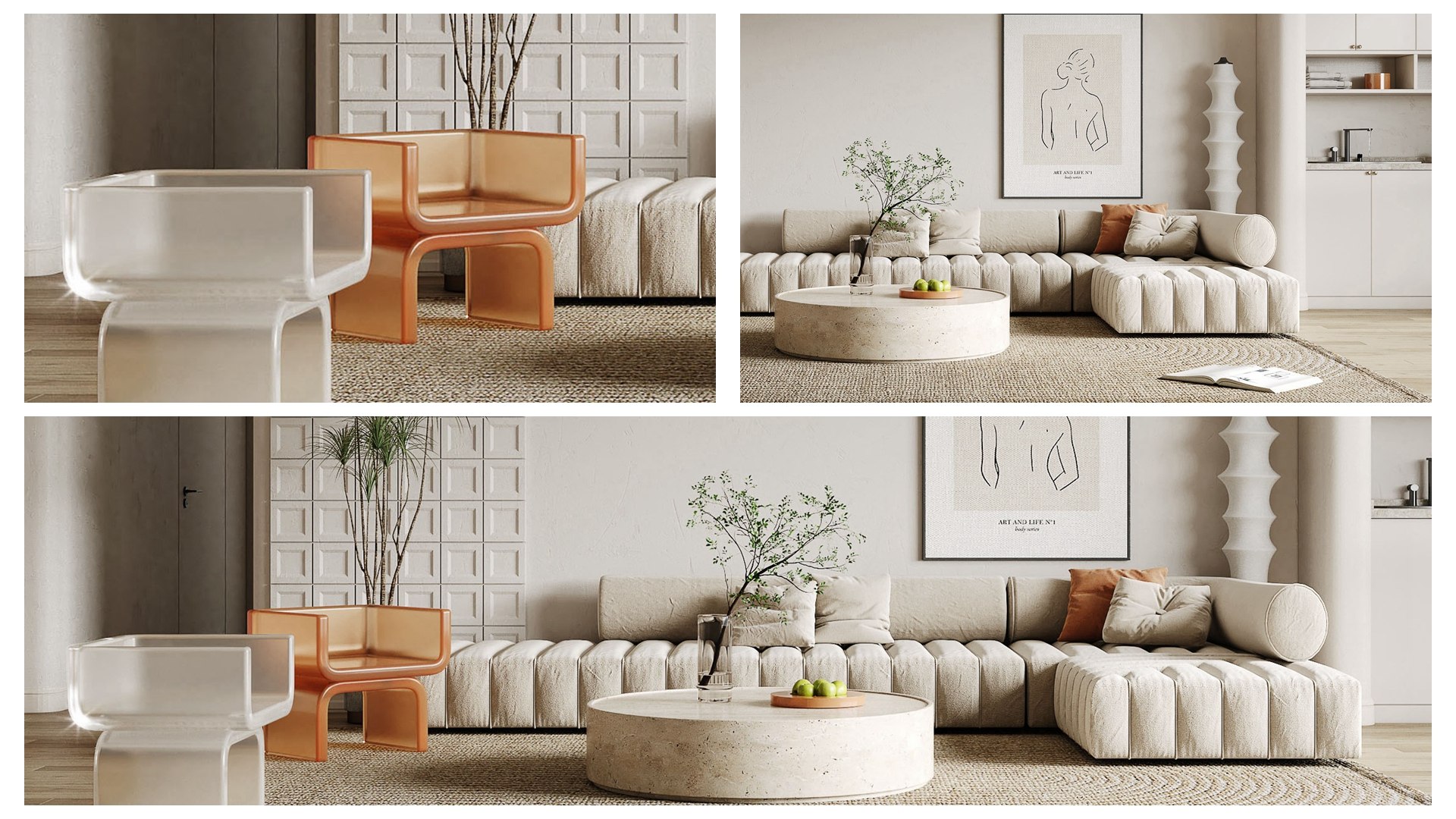 3D Model G13-Wabi-Sabi Style Living Room - TurboSquid 2076713