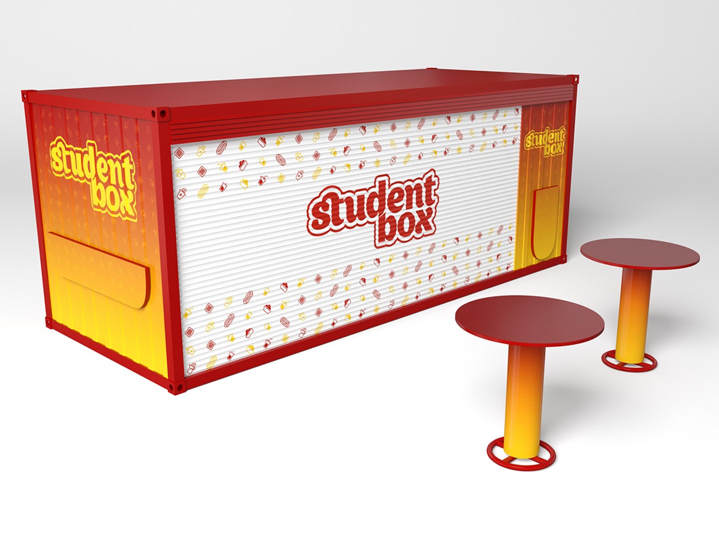 3d box table model