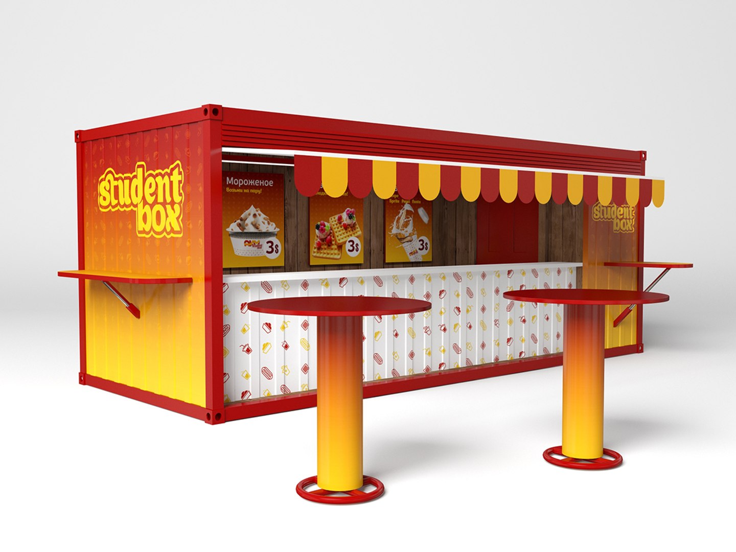 3d Box Table Model