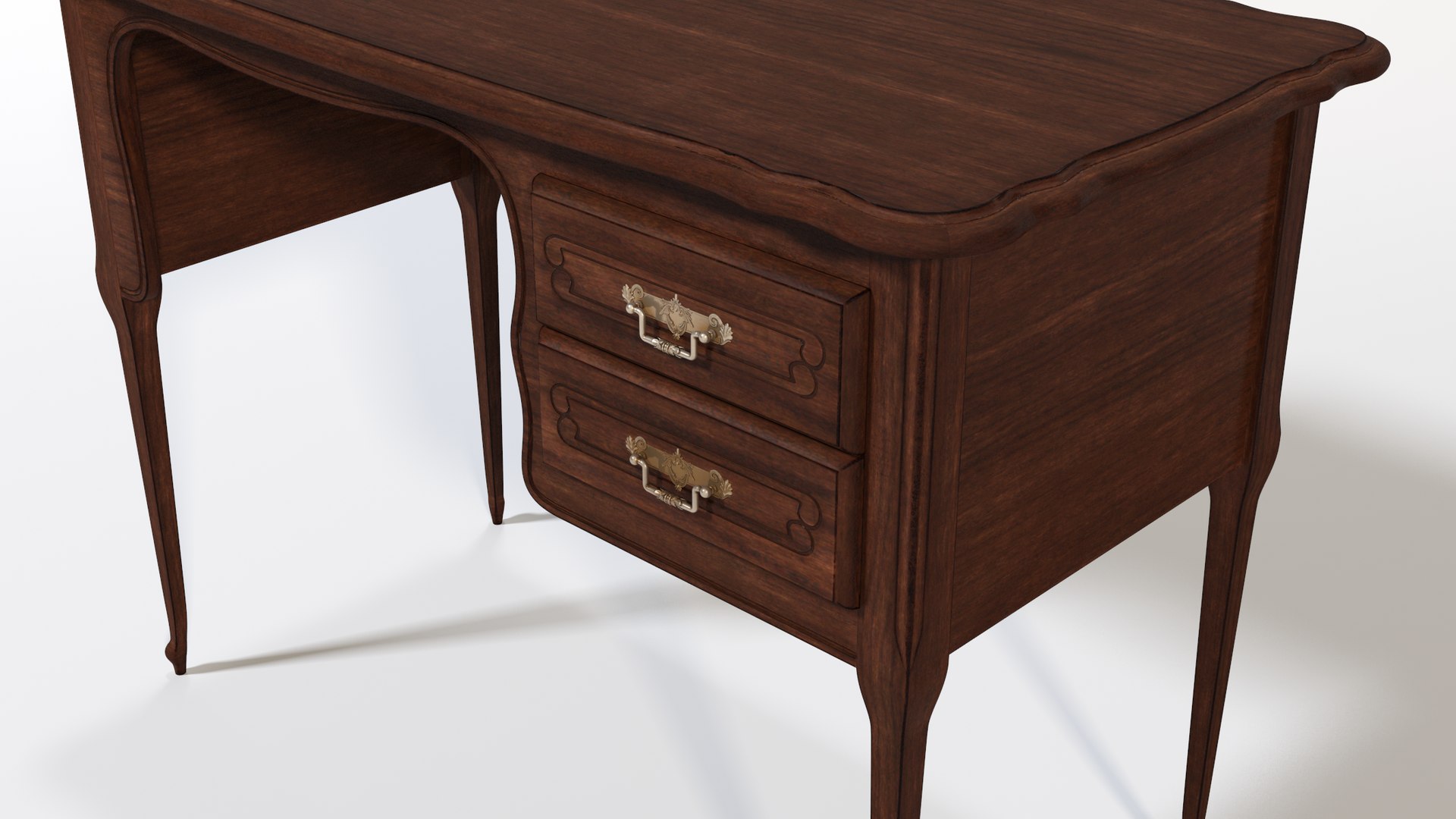 Antique Wooden Desk 3D Model - TurboSquid 2270252