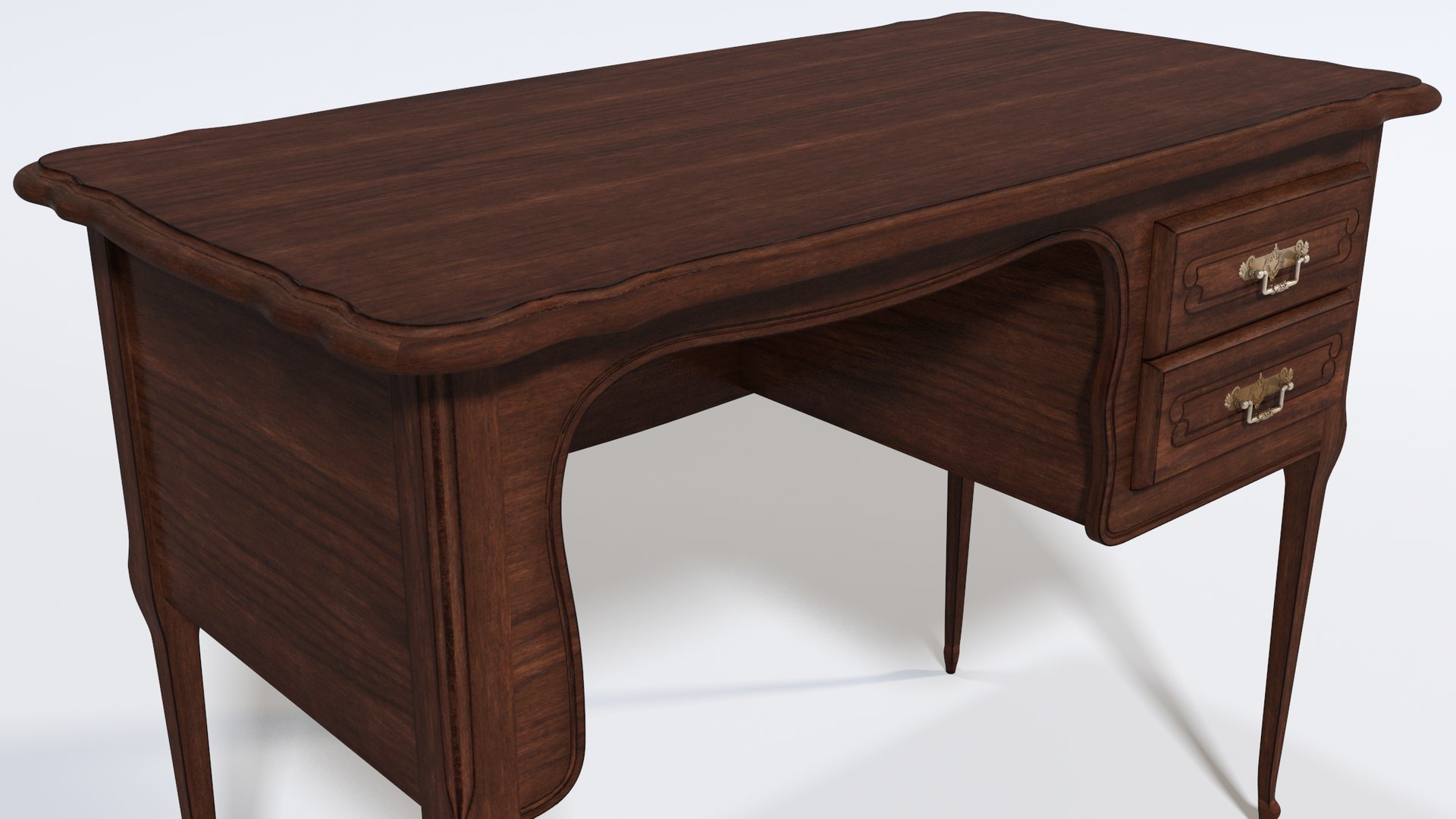 Antique Wooden Desk 3D Model - TurboSquid 2270252