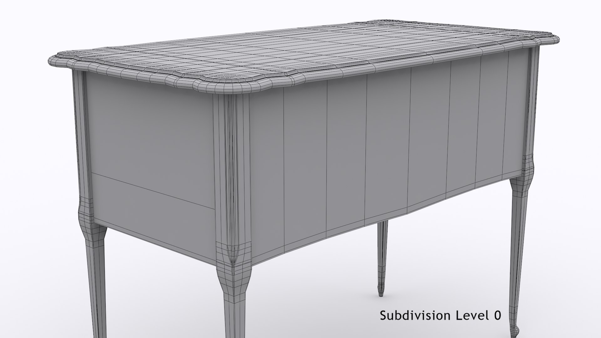 Antique Wooden Desk 3D Model - TurboSquid 2270252