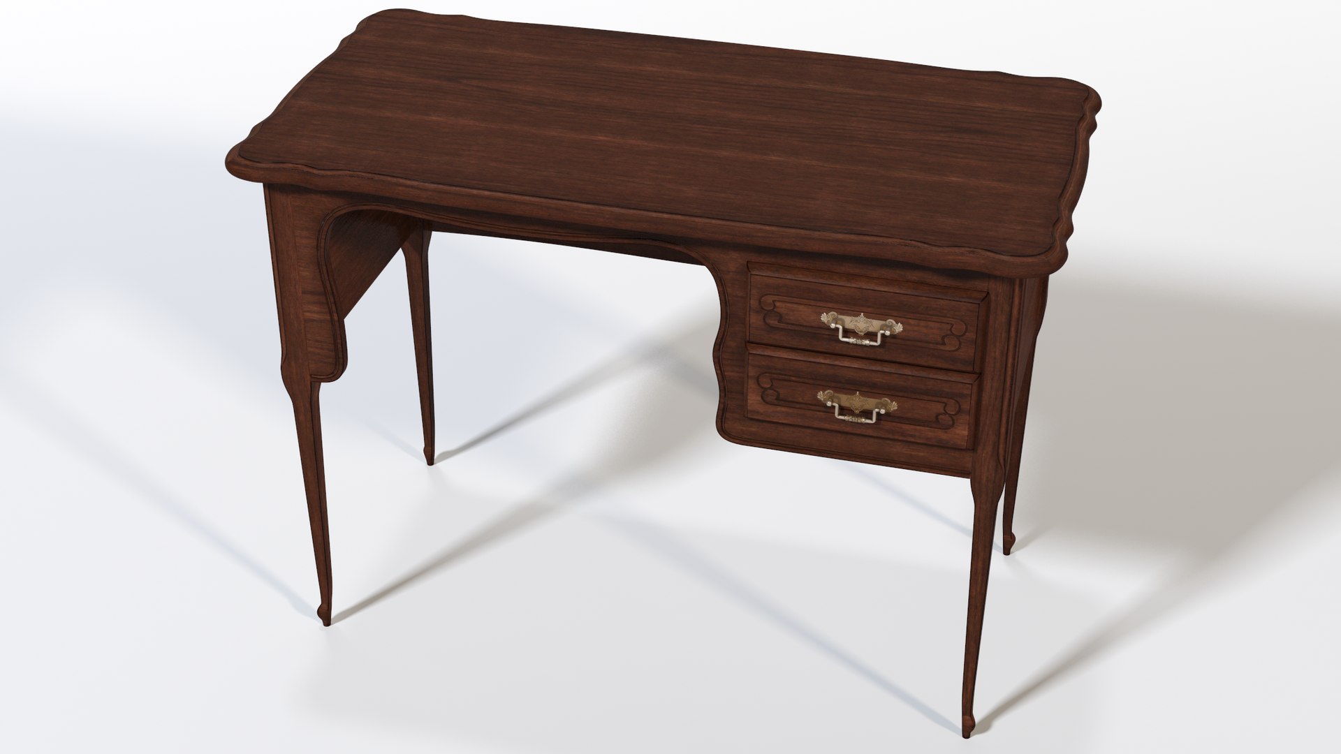 Antique Wooden Desk 3D Model - TurboSquid 2270252