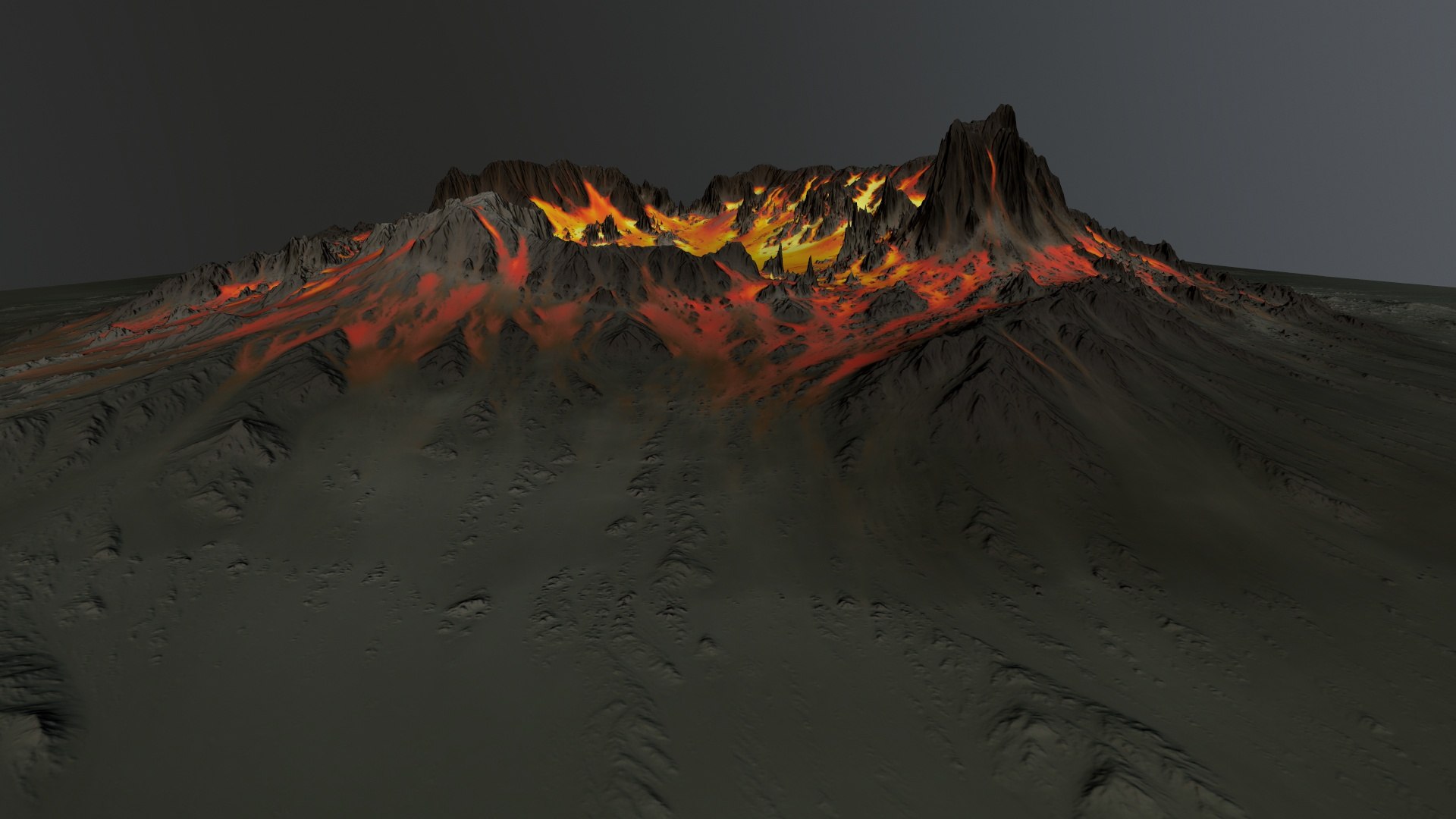Volcano Terrain 3D Model - TurboSquid 1802532
