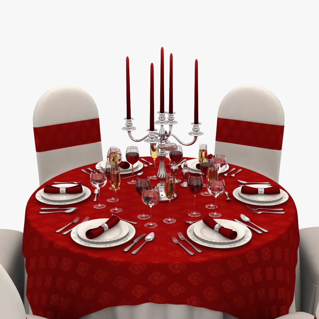 Dinner Table 3D Model - TurboSquid 1630331