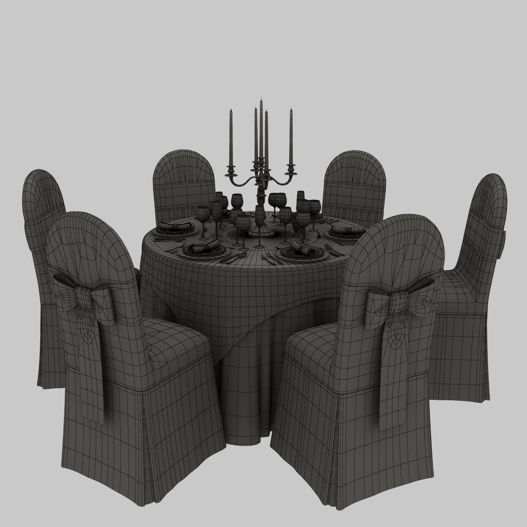 Dinner Table 3D Model - TurboSquid 1630331
