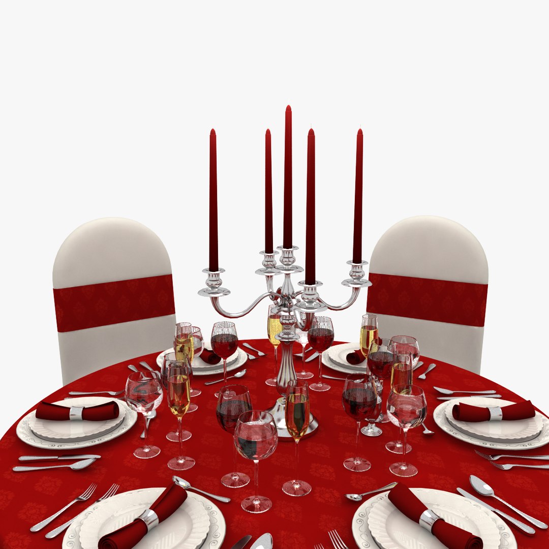 Dinner Table 3D Model - TurboSquid 1630331