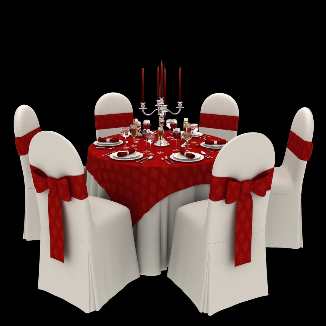 Dinner Table 3D Model - TurboSquid 1630331