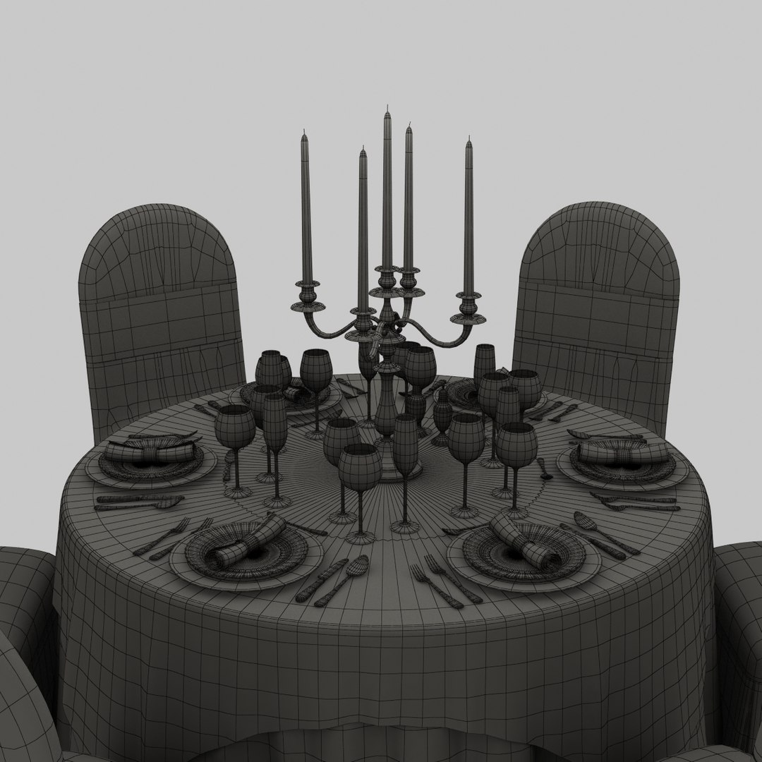 Dinner Table 3D Model - TurboSquid 1630331
