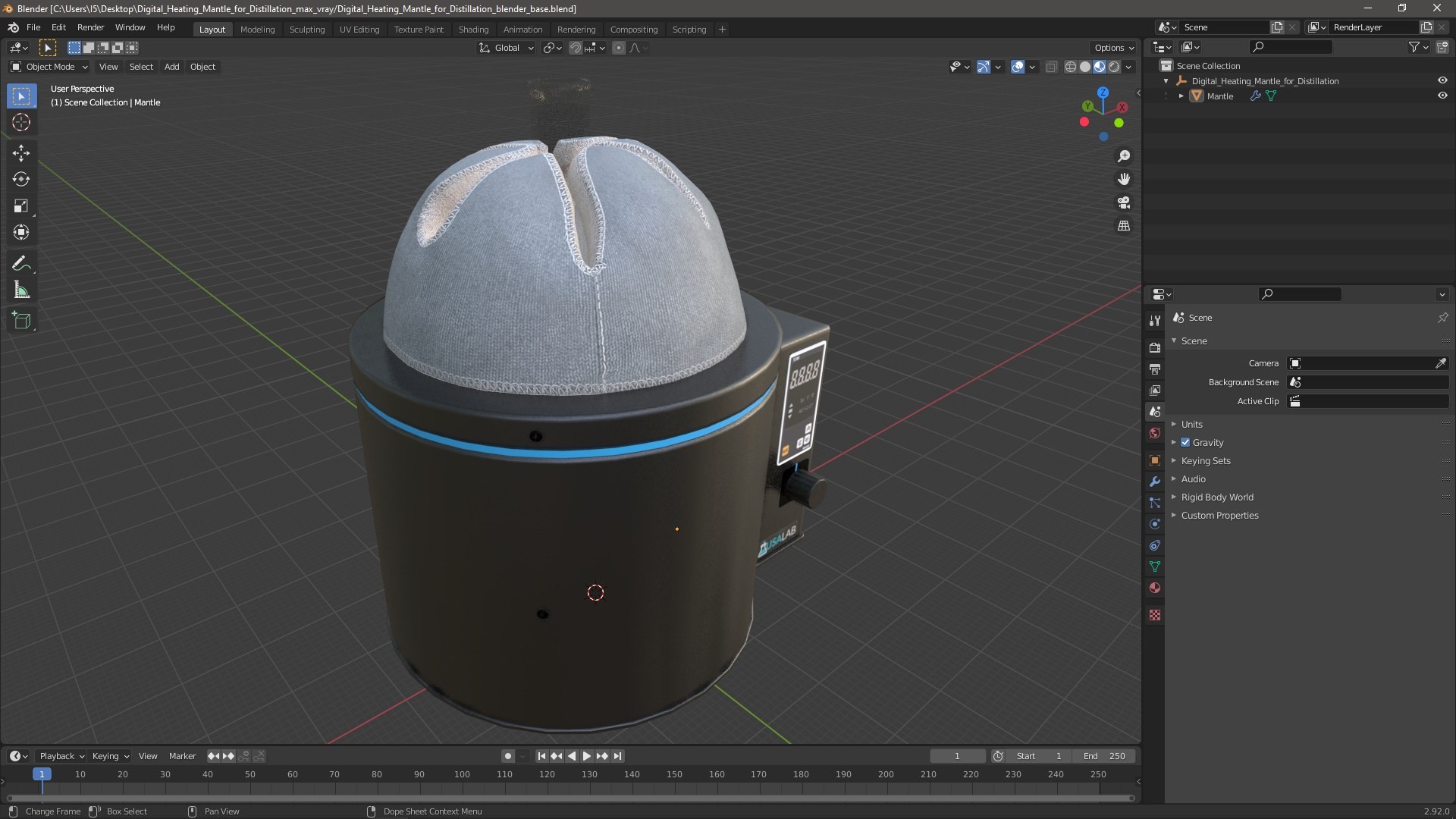 3D Digital Heating Mantle For Distillation - TurboSquid 2222846