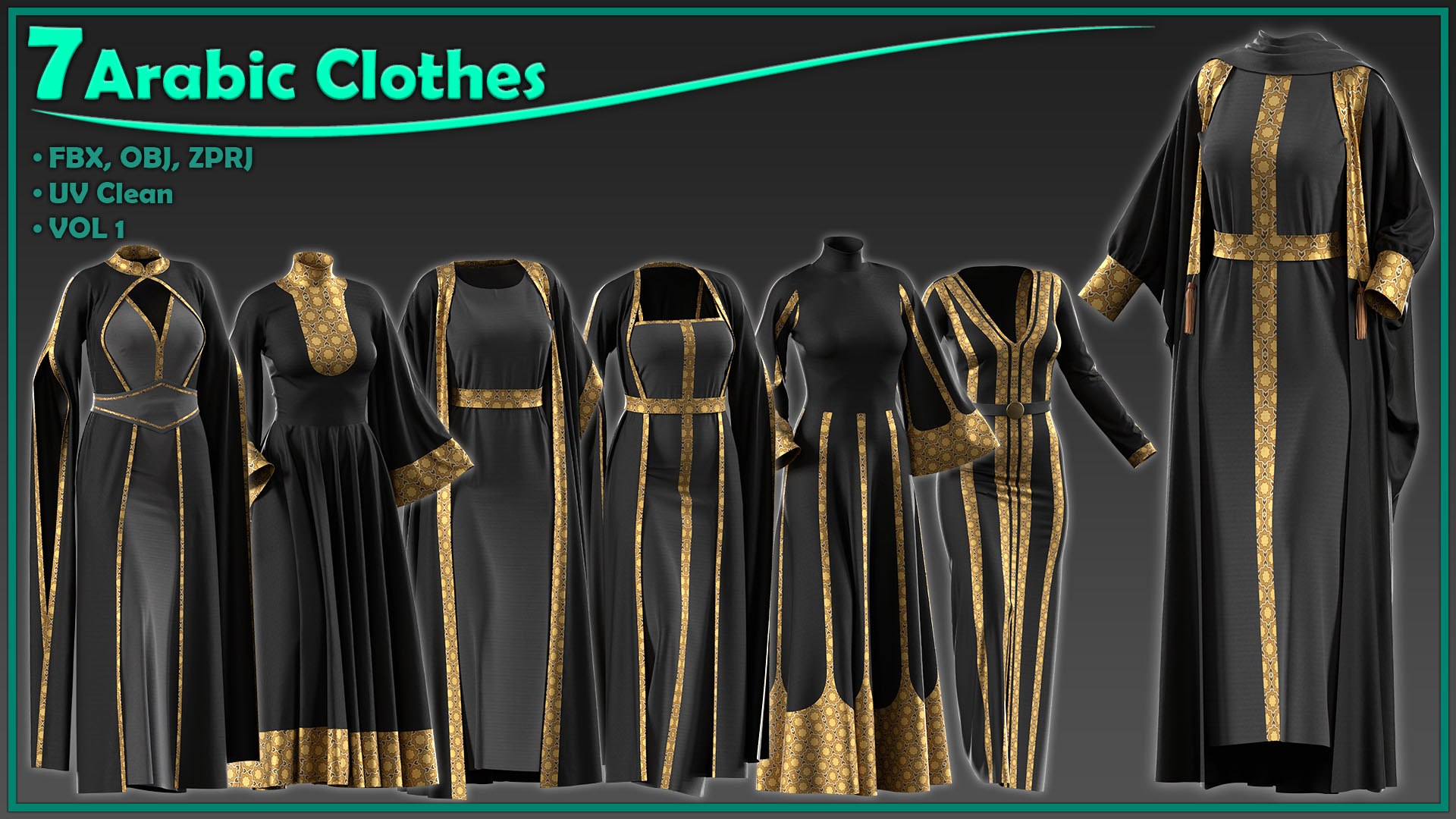 3D 7 Arabic Female Clothes Model - TurboSquid 2339365