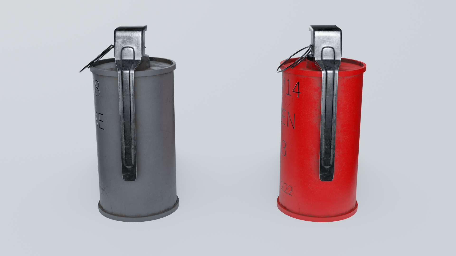 M14 And M8 Hand Grenades 3D Model - TurboSquid 2245420