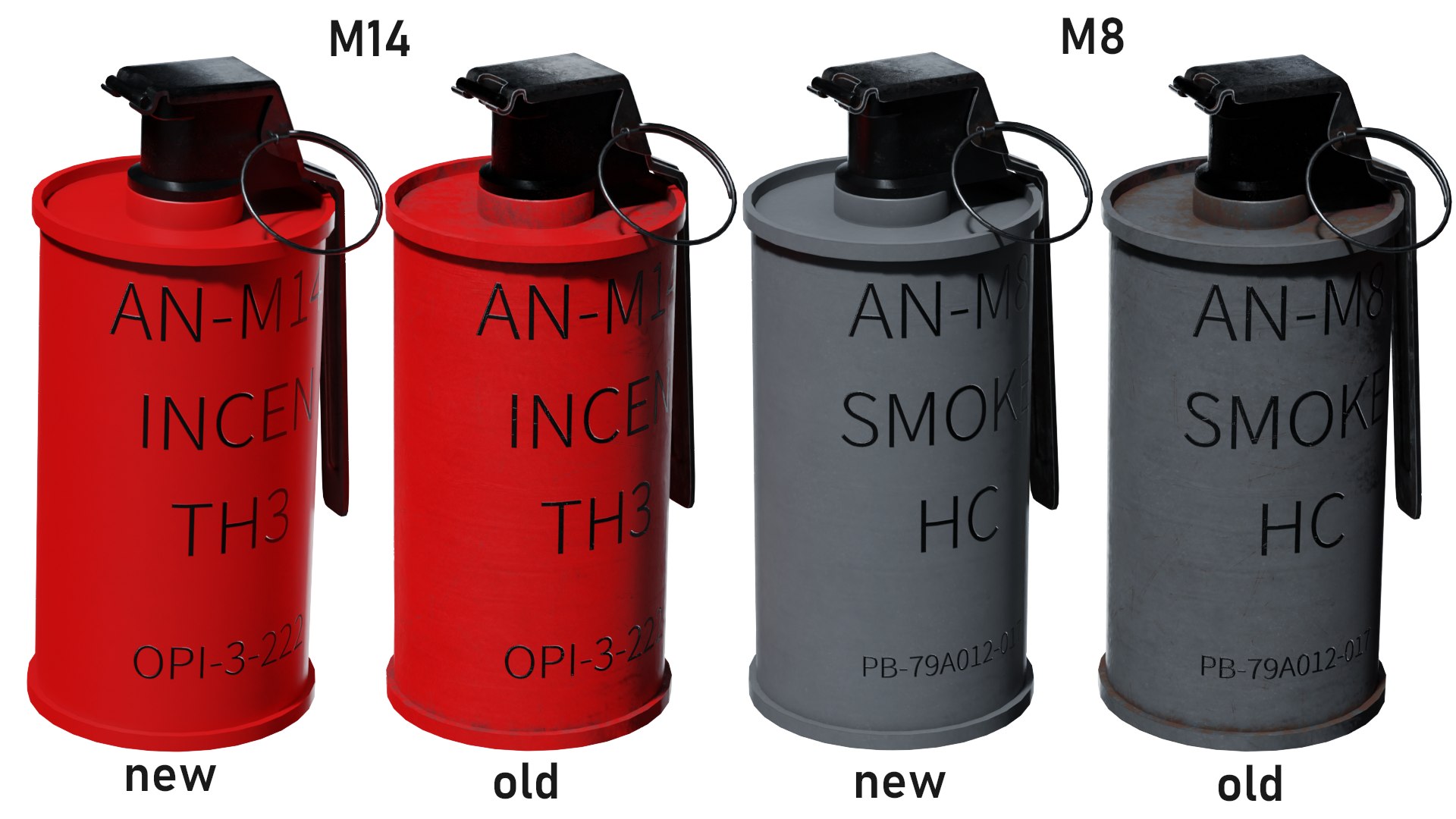 M14 And M8 Hand Grenades 3D Model - TurboSquid 2245420