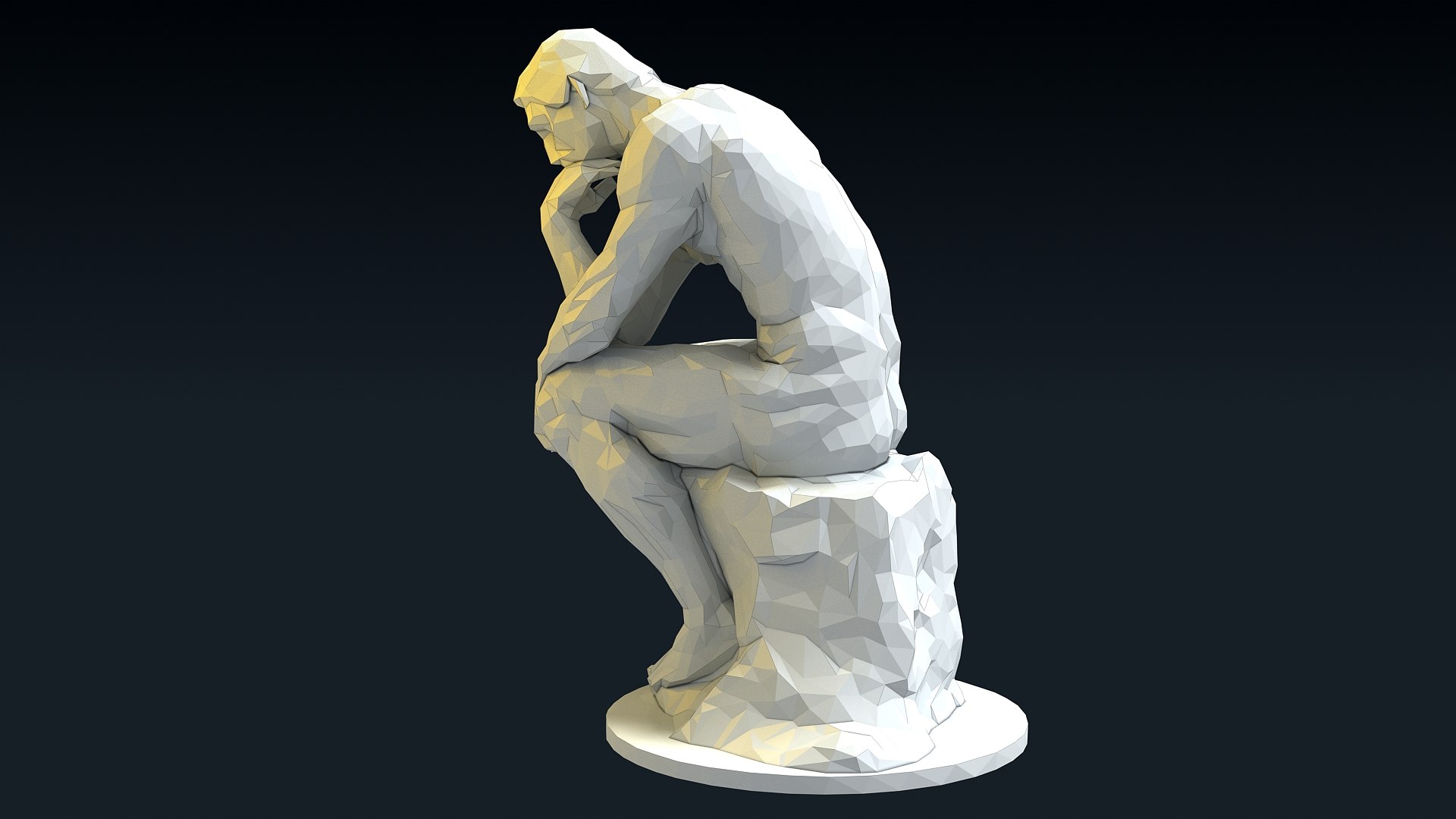 3D Thinker Statue Stylized - TurboSquid 1667836