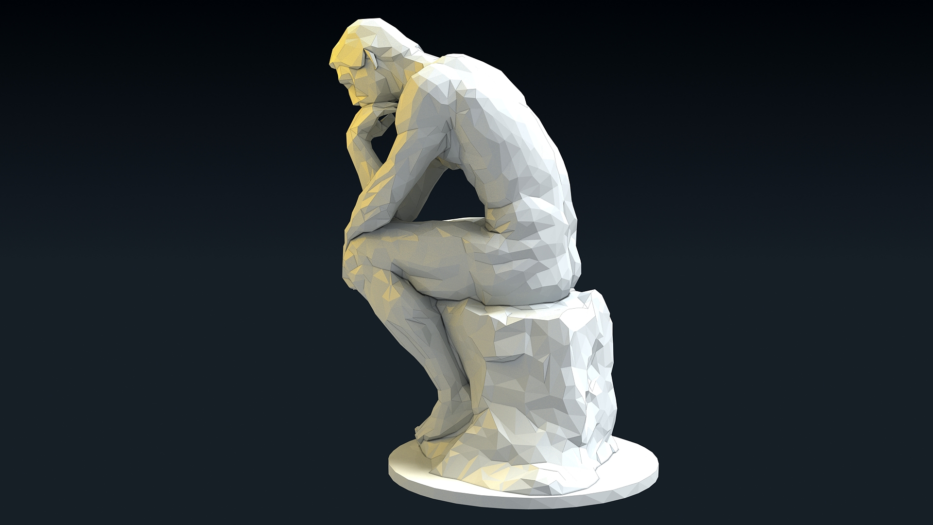 3D thinker statue stylized - TurboSquid 1667836
