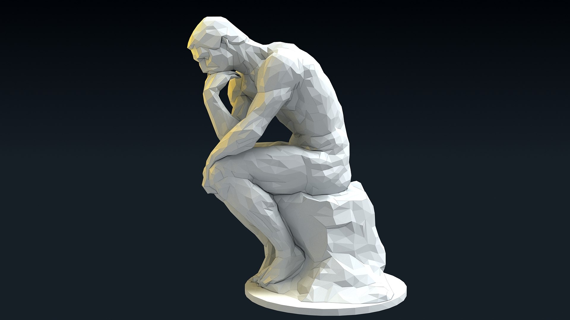 3D Thinker Statue Stylized - TurboSquid 1667836