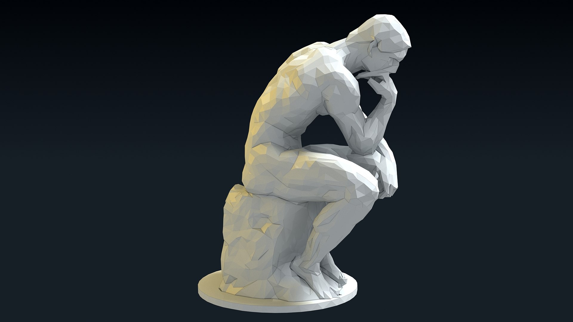 3D Thinker Statue Stylized - TurboSquid 1667836