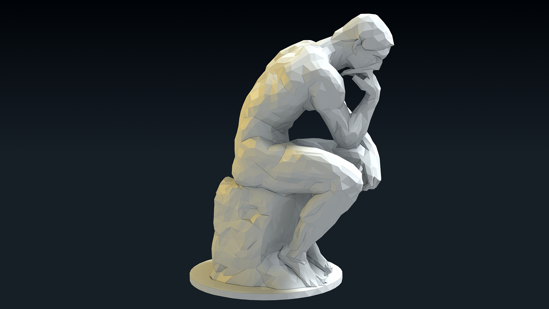 3D thinker statue stylized - TurboSquid 1667836