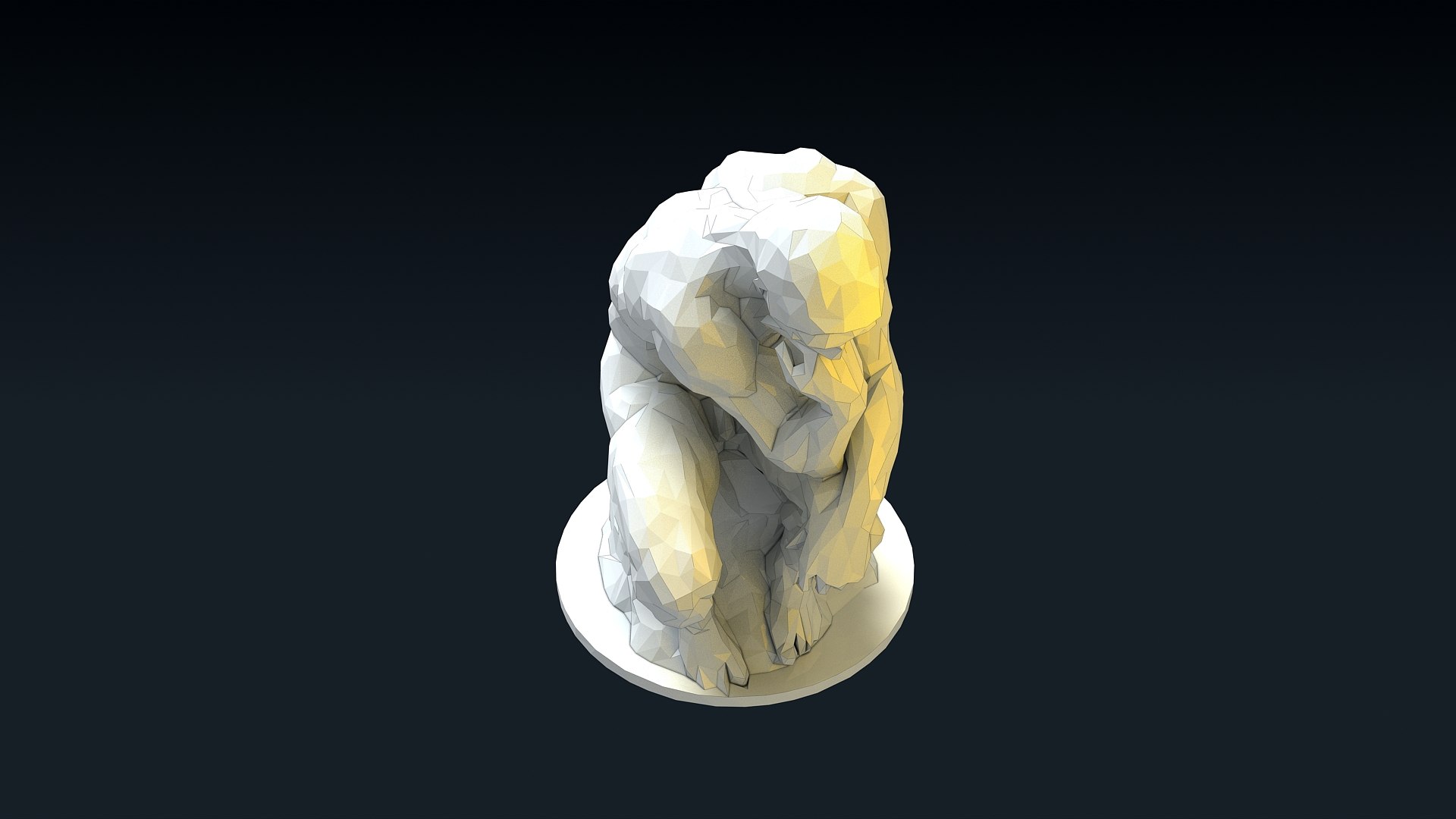 3D Thinker Statue Stylized - TurboSquid 1667836