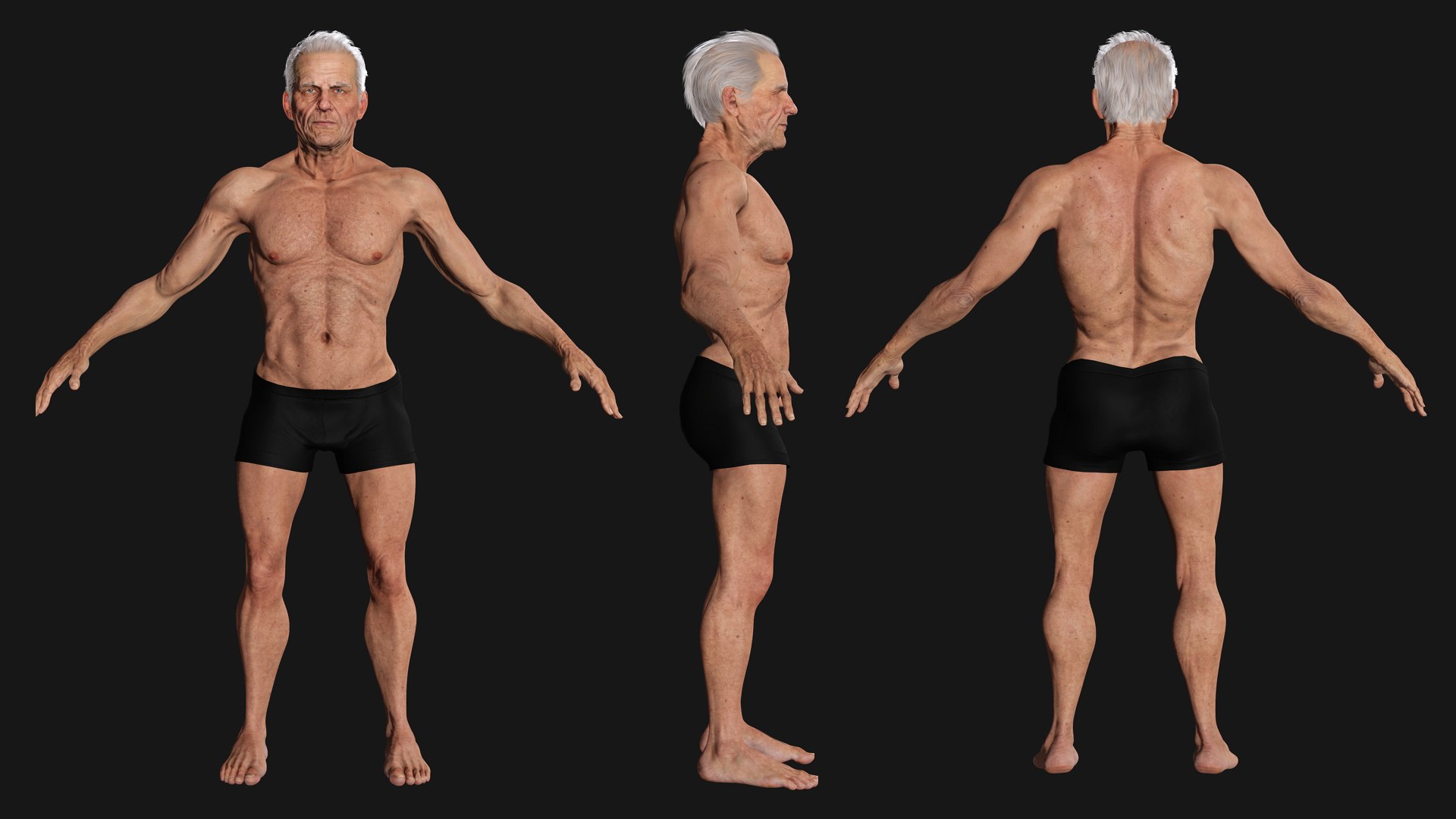 Realistic Old Man Low-poly3D模型 - TurboSquid 1961627