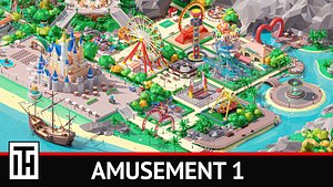3d seaside city theme park