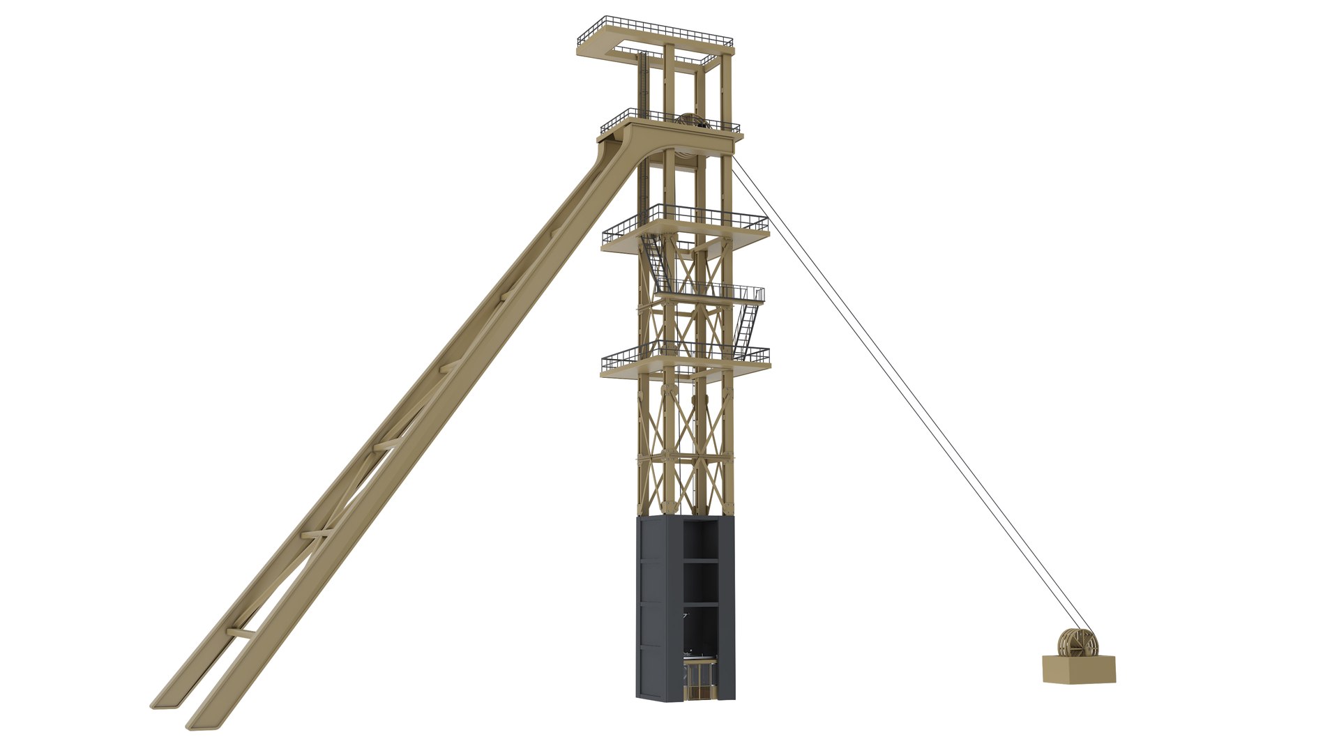 Mining Headframe 3D Model - TurboSquid 2210708