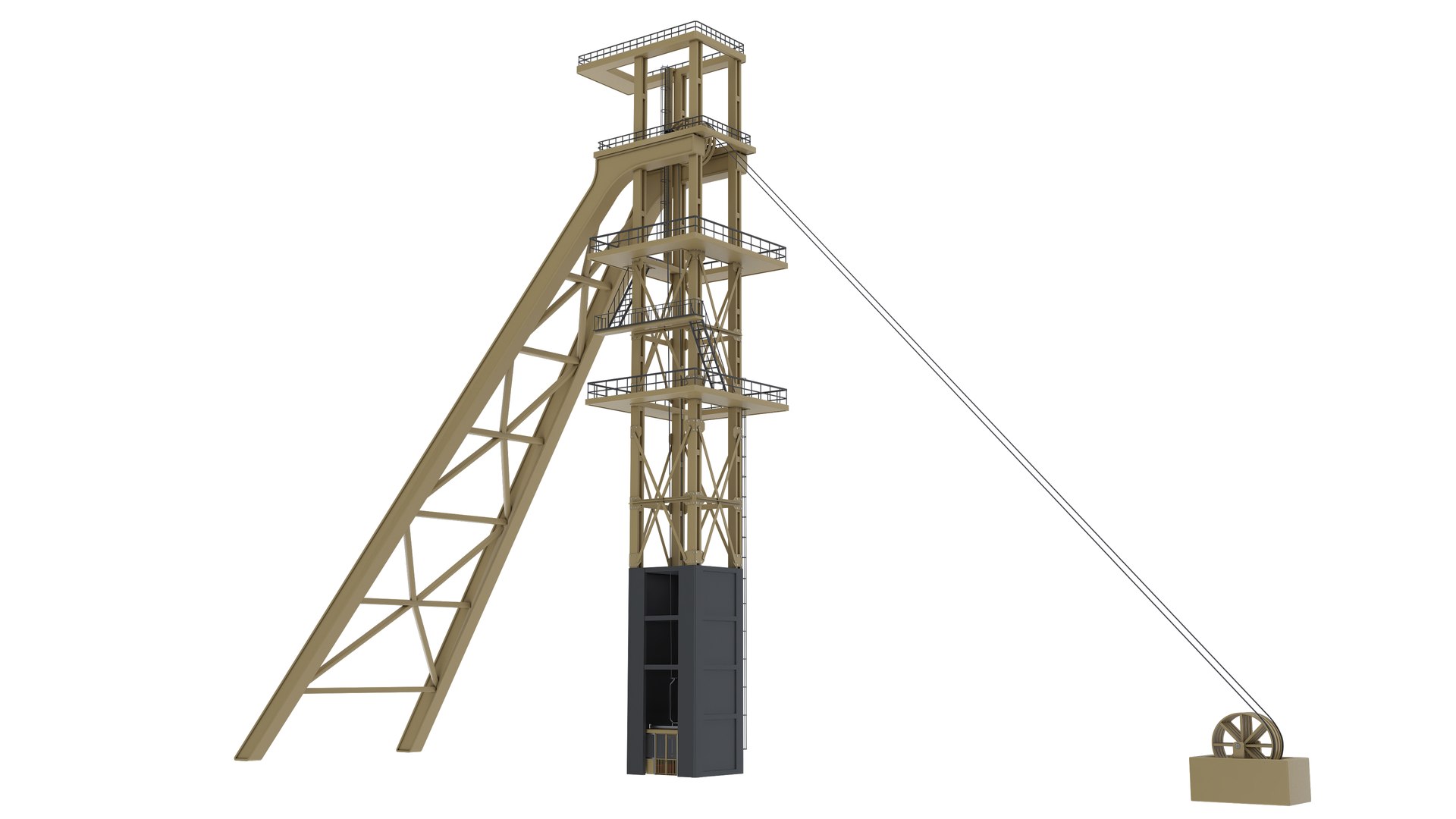 Mining Headframe 3D Model - TurboSquid 2210708