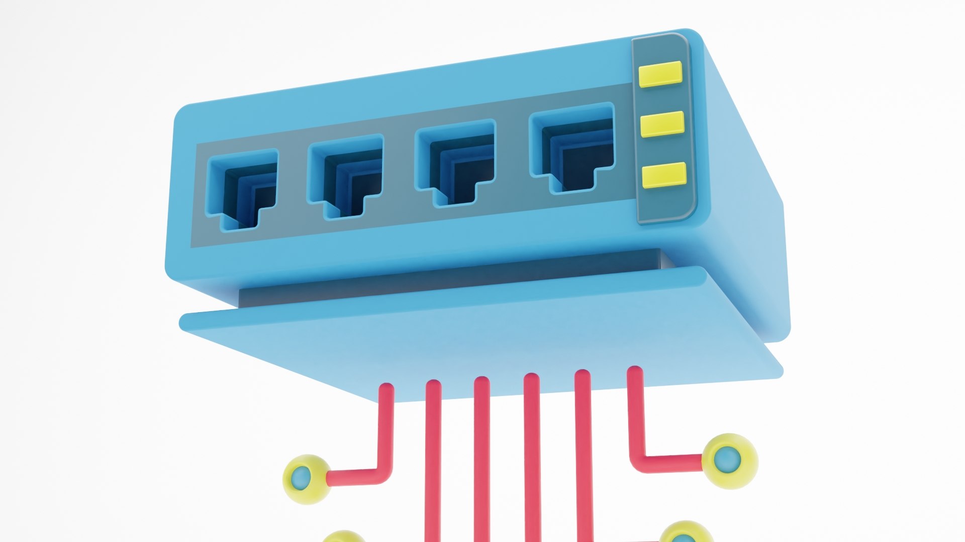 3D Model 3d Icon Of Switch Network Device On Computer Network For ...